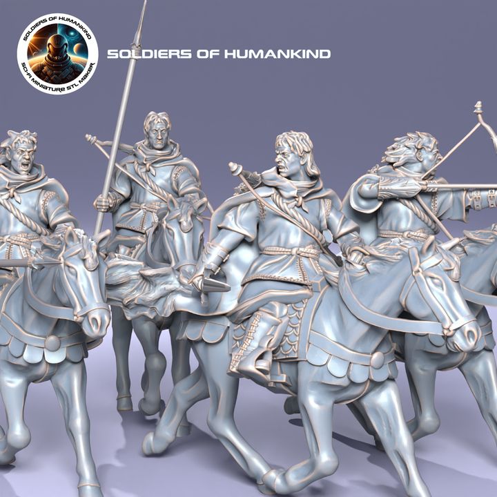 3D Printable Mounted human rangers by SoldiersofHumankind