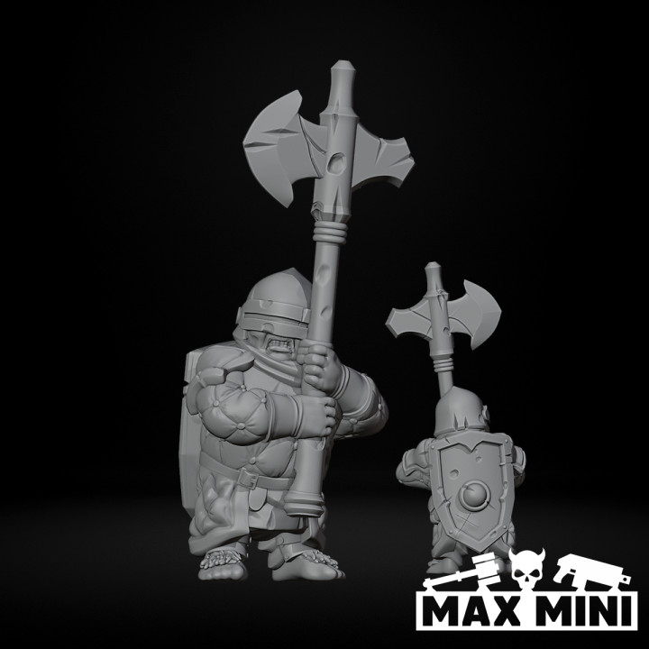 3D Printable Halfling Armoured Halberds by Max Mini
