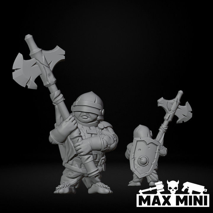 3D Printable Halfling Armoured Halberds by Max Mini
