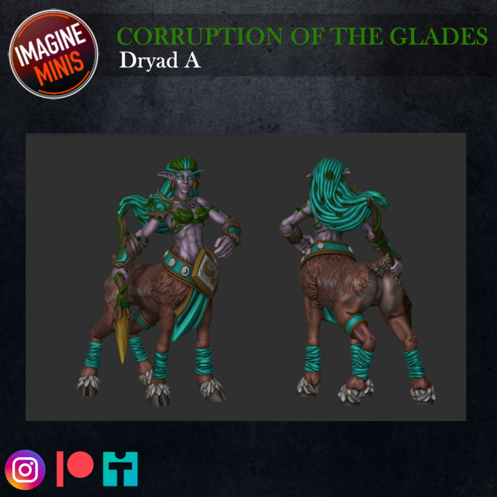 3D Printable Corruption Of The Glades 2 - Dryad A by Imagine Minis