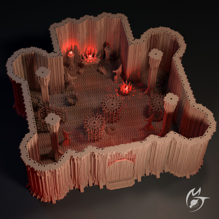 3D Printable Iron Fortress and Castle Wall - Dungeon Tiles - modular ...