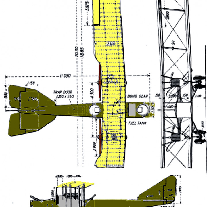 3D Printable Bomber pane Friedrichshafen G.III (WW1, Germany) by Wargame3d