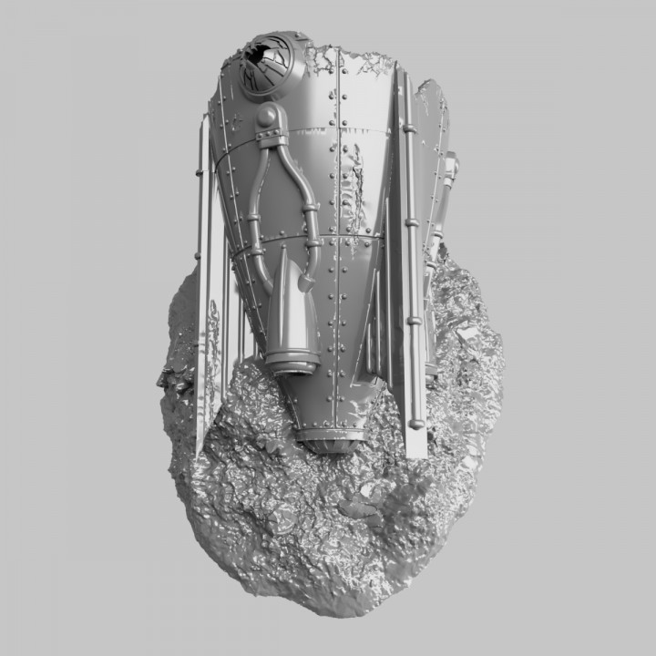 3D Printable Crashed Rocketship by Karl Perrotton