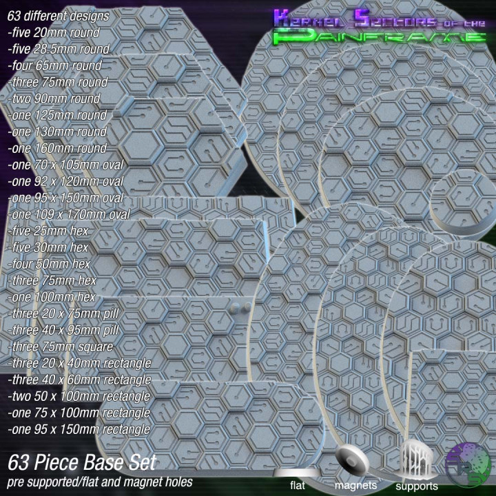 3D Printable Cyberhex Bases Expansion by SRS Studios