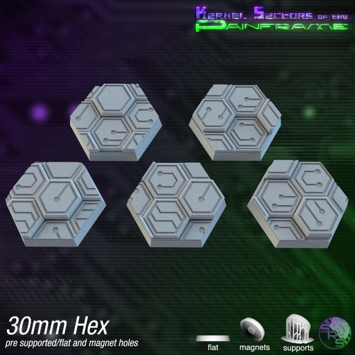 3D Printable Cyberhex Bases Expansion by SRS Studios