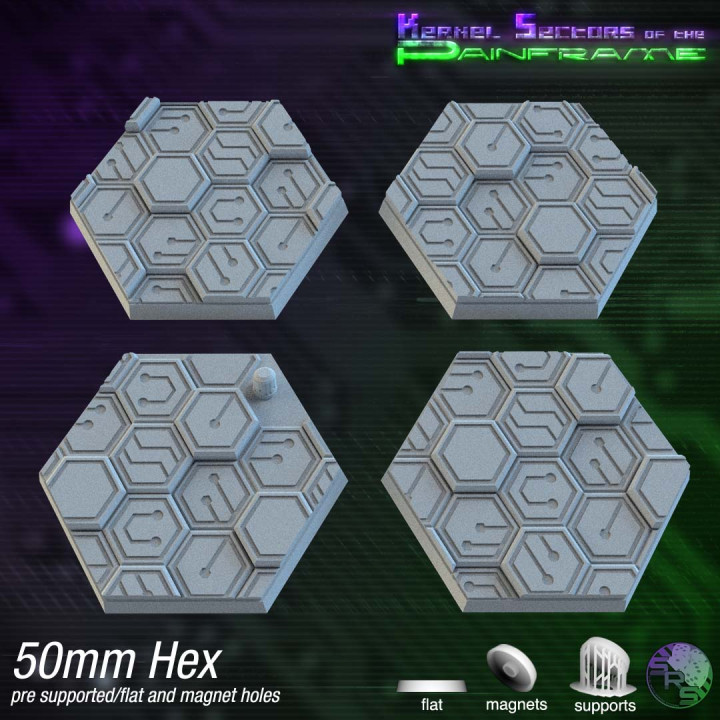 3D Printable Cyberhex Bases Expansion by SRS Studios