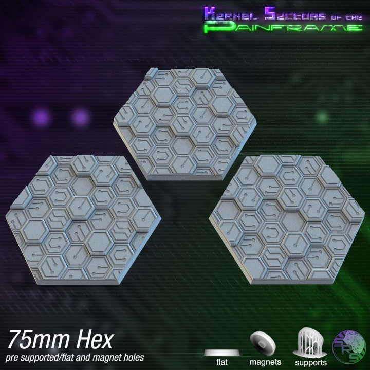 3D Printable Cyberhex Bases Expansion by SRS Studios