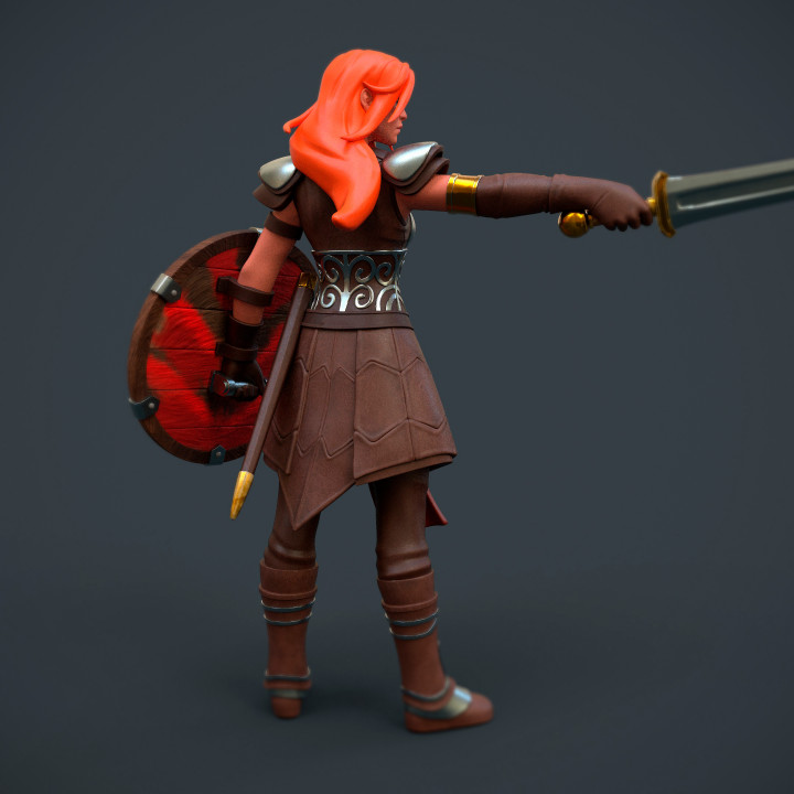 3D Printable Female Viking Norse Shieldmaiden by Atlas Studios