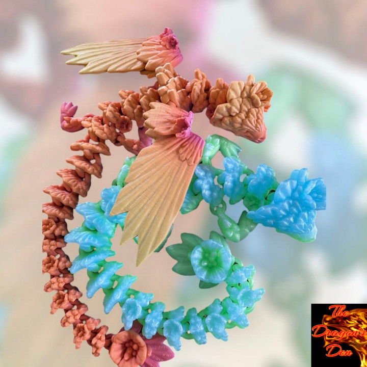 3D Printable Flexible Apple Blossom Dragon by The Dragon's Den