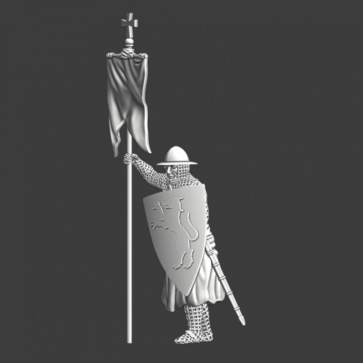 3D Printable Medieval sergeant with crusader banner by Northern ...