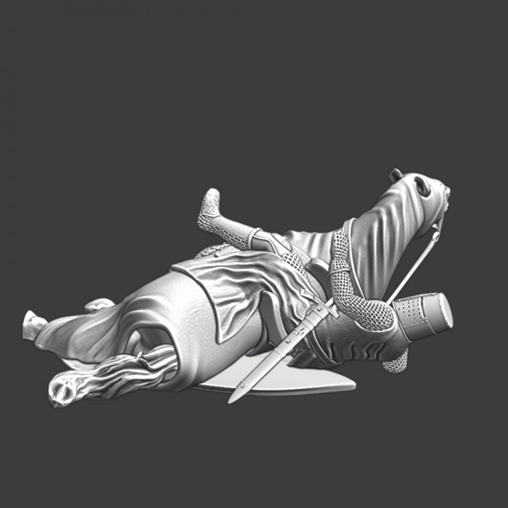 3D Printable Wounded knight lying under his horse by Northern Crusades ...