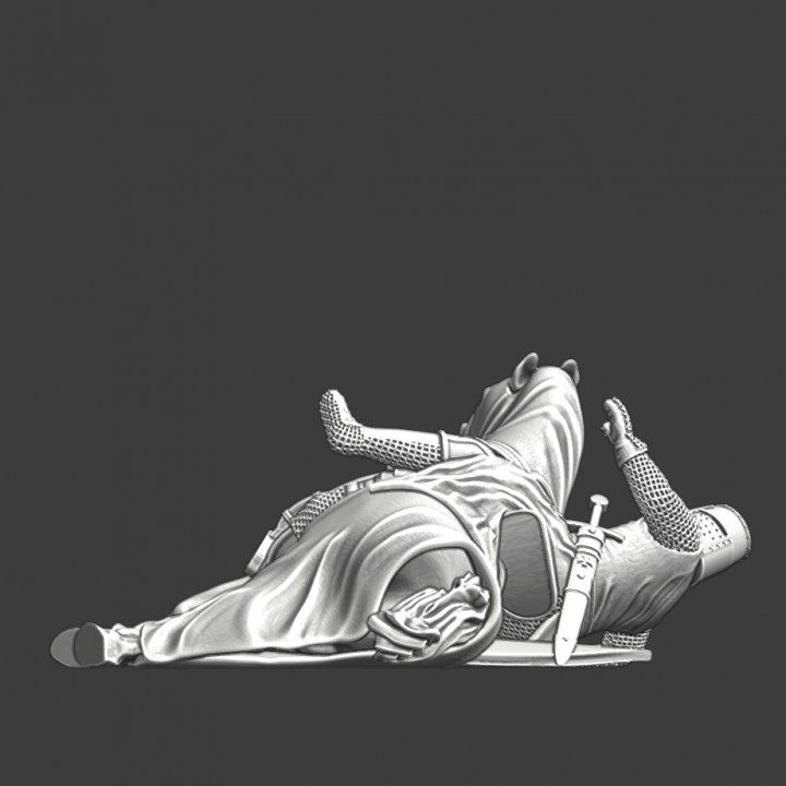 3D Printable Wounded knight lying under his horse by Northern Crusades ...