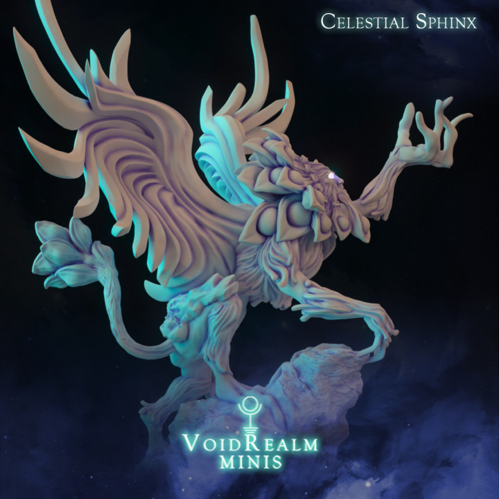 3D Printable Celestial Sphinx by VoidRealm Minis