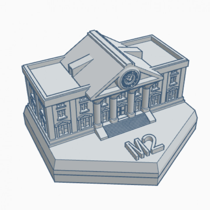 3D Printable Mayor's Office Clock Tower Hex Map Scale by Wargame Forge