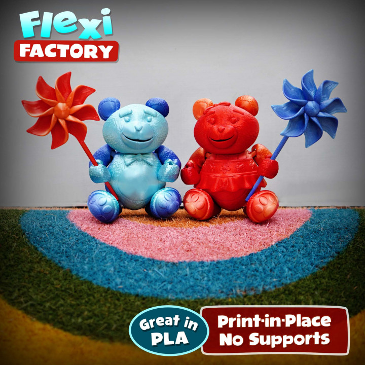 3D Printable Public release: Flexi Factory Teddy Bears and Pinwheel by ...