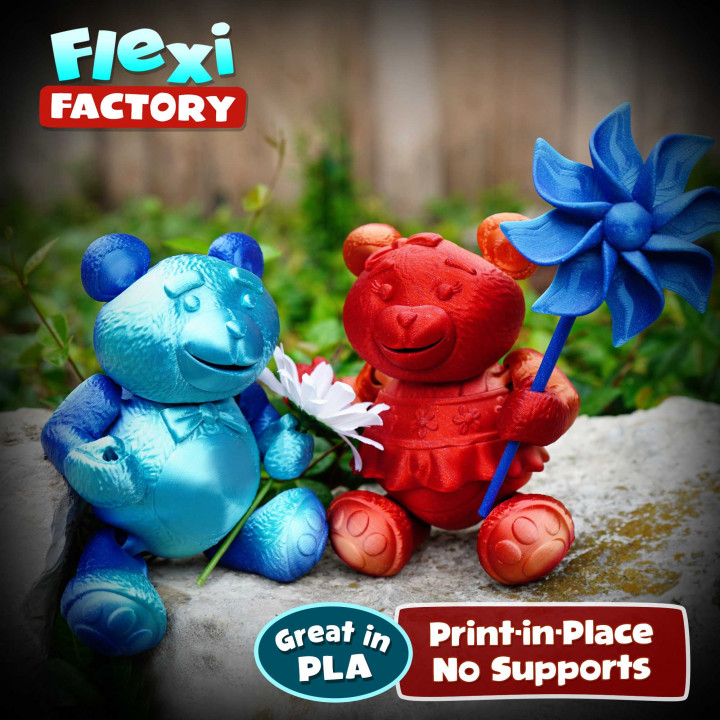 3D Printable Public release: Flexi Factory Teddy Bears and Pinwheel by ...
