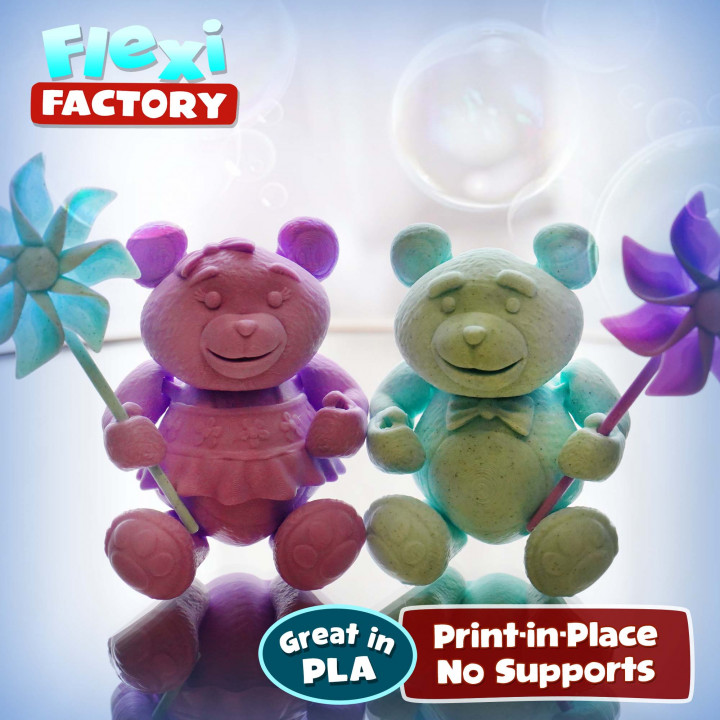 3D Printable Public release: Flexi Factory Teddy Bears and Pinwheel by ...
