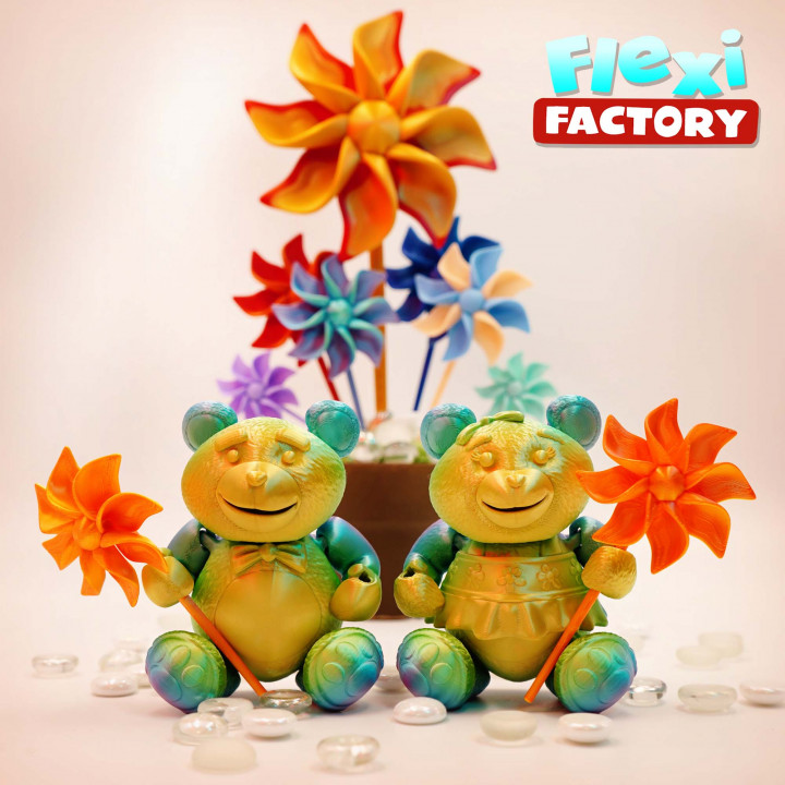 3D Printable Public release: Flexi Factory Teddy Bears and Pinwheel by ...