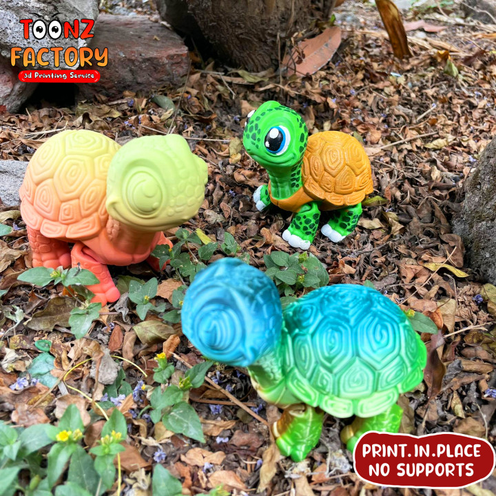 3D Printable CUTE FLEXI TURTLE ARTICULATED by Toonz Factory