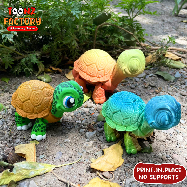 3D Printable CUTE FLEXI TURTLE ARTICULATED by Toonz Factory