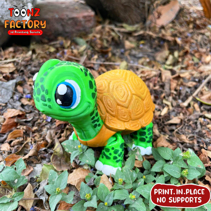 3D Printable CUTE FLEXI TURTLE ARTICULATED by Toonz Factory