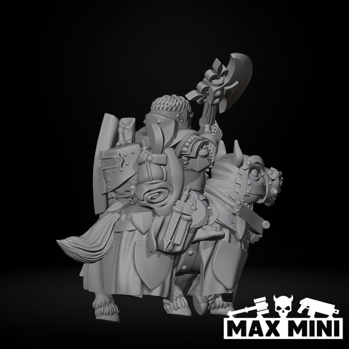3D Printable Halfling Mounted Lord by Max Mini
