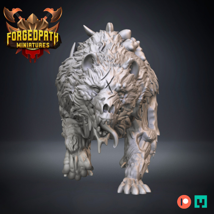 3D Printable Zombie Bear - Undead by Forged Path Miniatures