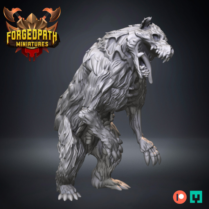3D Printable Zombie Bear - Undead by Forged Path Miniatures