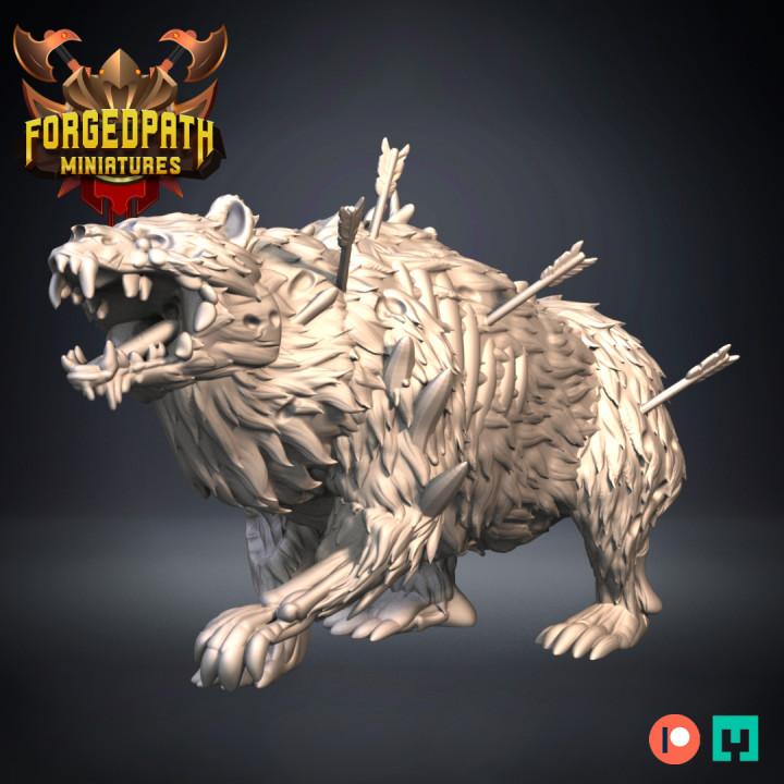 3D Printable Zombie Bear - Undead by Forged Path Miniatures