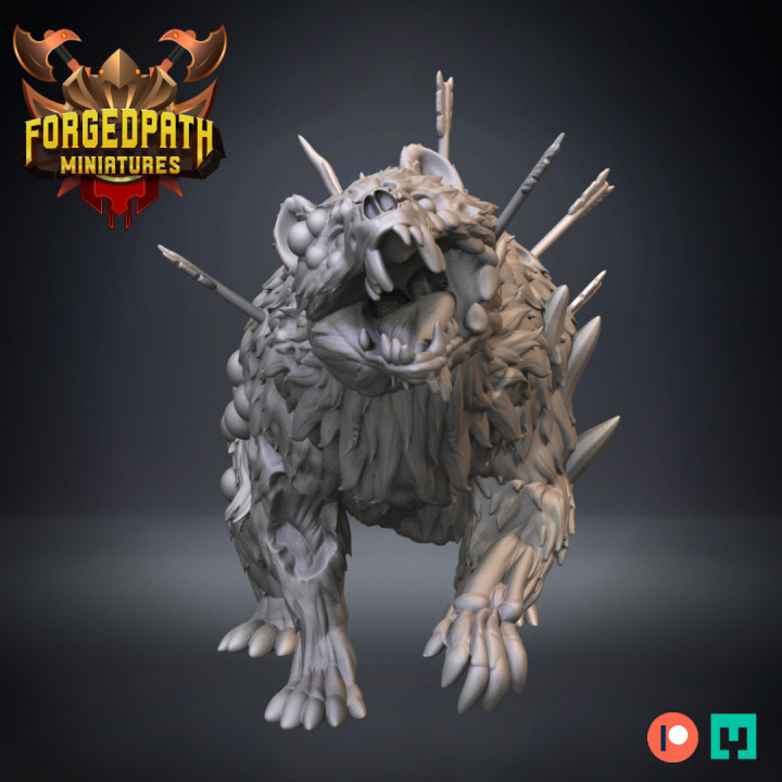 3D Printable Zombie Bear - Undead by Forged Path Miniatures