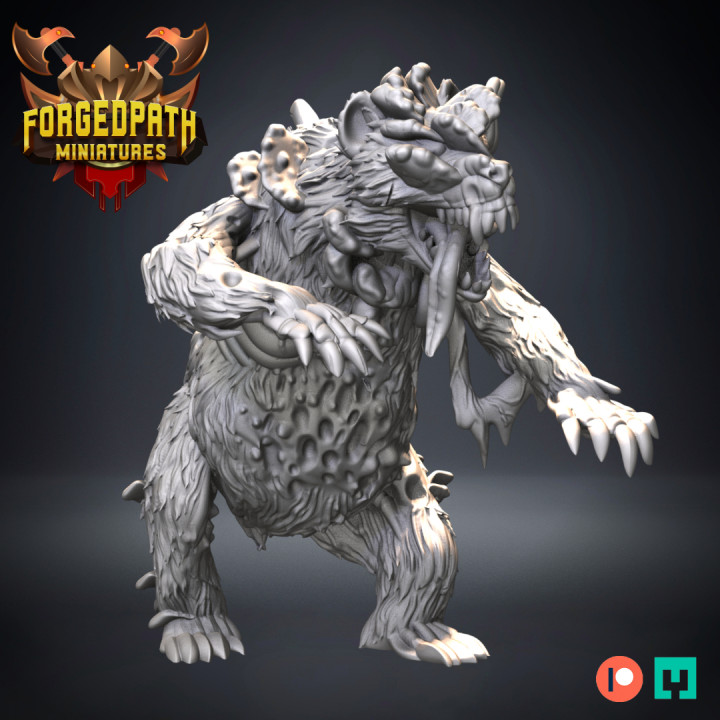3D Printable Zombie Bear - Undead by Forged Path Miniatures