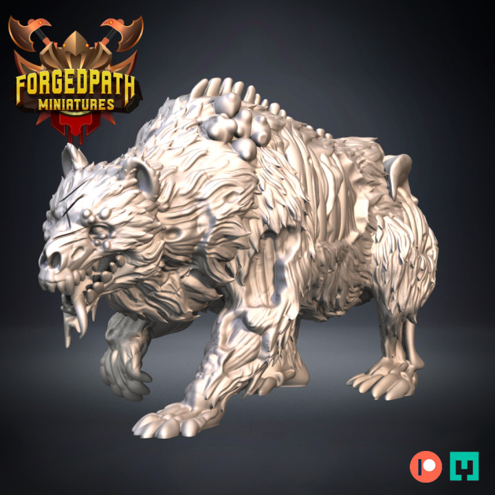 3D Printable Zombie Bear - Undead by Forged Path Miniatures