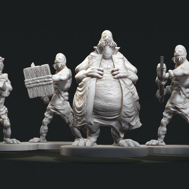 3D Printable Vile Gang from Gooey Cube(tm) by Harry's 3d Sculpting