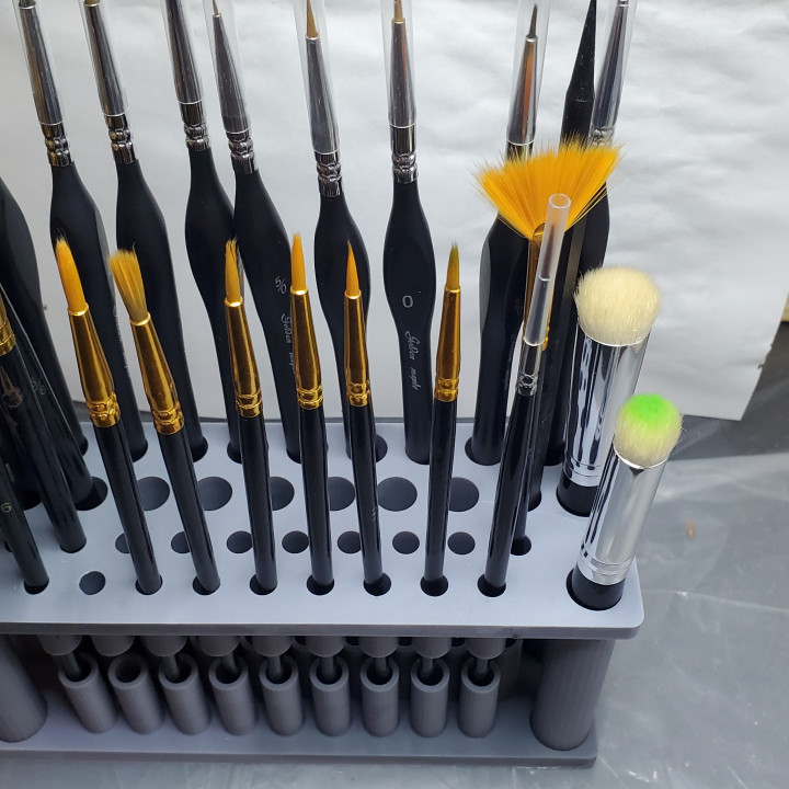 3D Printable Paintbrush Holder with Cup by Charles Rivers