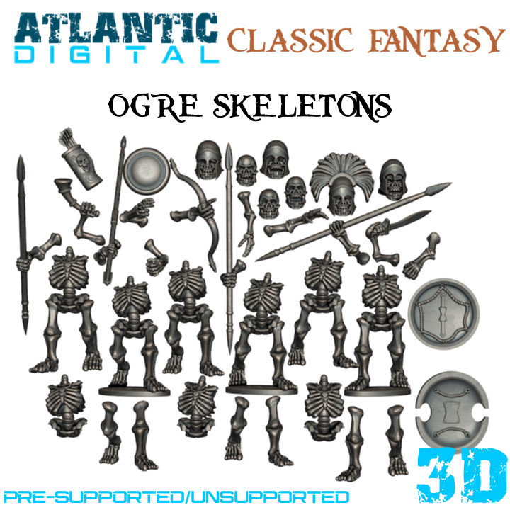 3D Printable Ogre Skeletons by Wargames Atlantic