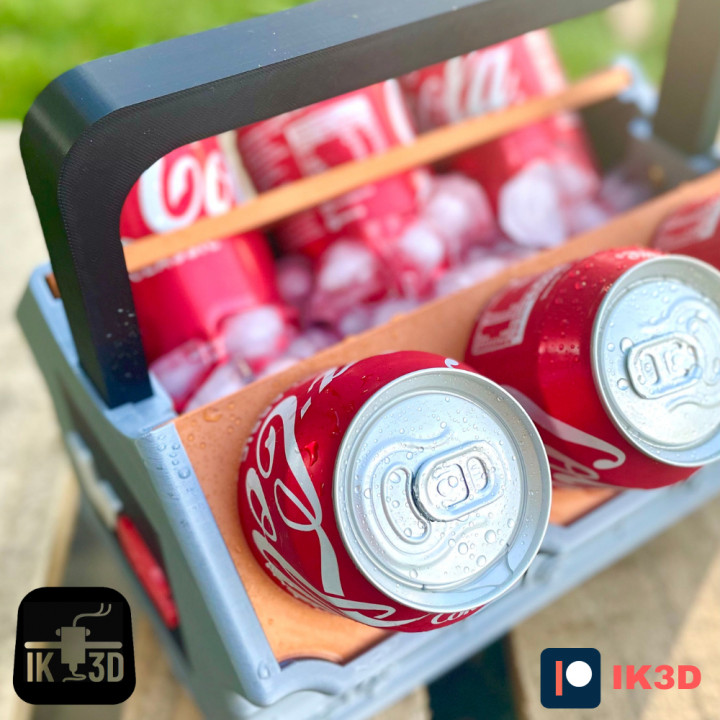 3D Printable V6 ENGINE CAN COOLER / HOLDER by IK3D