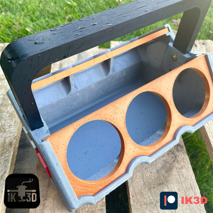 3D Printable V6 ENGINE CAN COOLER / HOLDER by IK3D