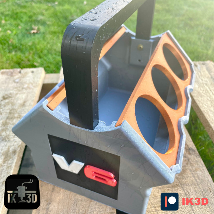 3D Printable V6 ENGINE CAN COOLER / HOLDER by IK3D