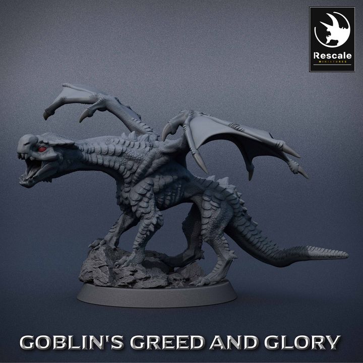 3D Printable Green Dragon Baby Scream by Rescale Miniatures