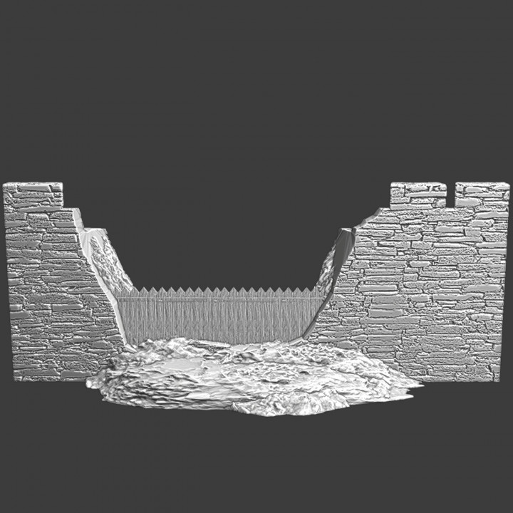 3D Printable Destroyed and defended wall section by Northern Crusades ...