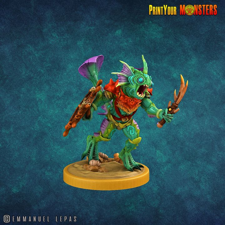 3D Printable Vol.07-FISHMEN PACK by PrintYourMonsters