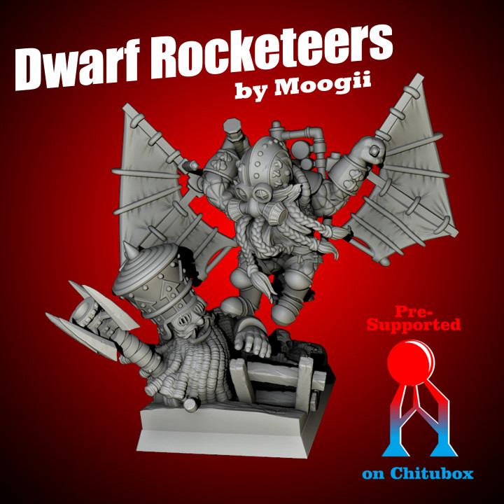 3D Printable Dwarf Rocketeers by MGMoogii