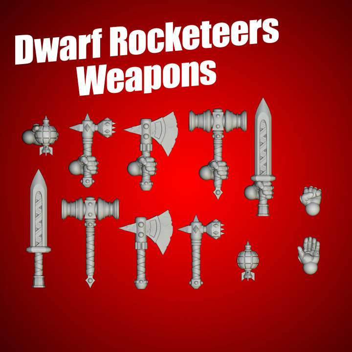 3D Printable Dwarf Rocketeers by MGMoogii