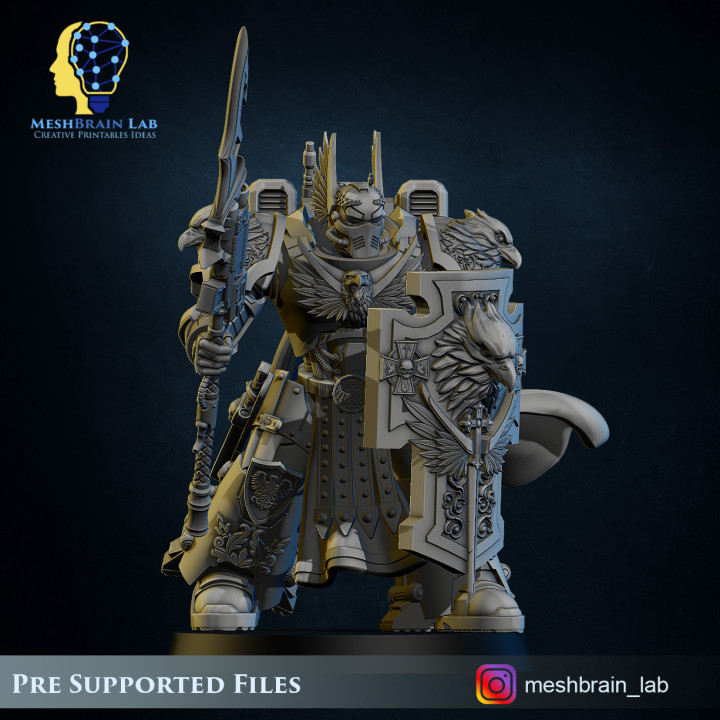 3D Printable Imperial Marine Master of the order and Sworn Guard squad ...