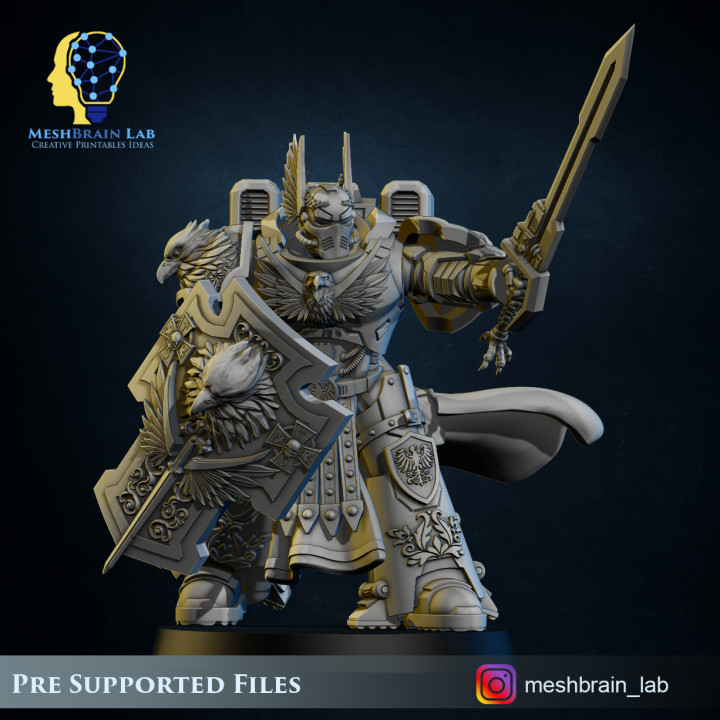 3D Printable Imperial Marine Master of the order and Sworn Guard squad ...