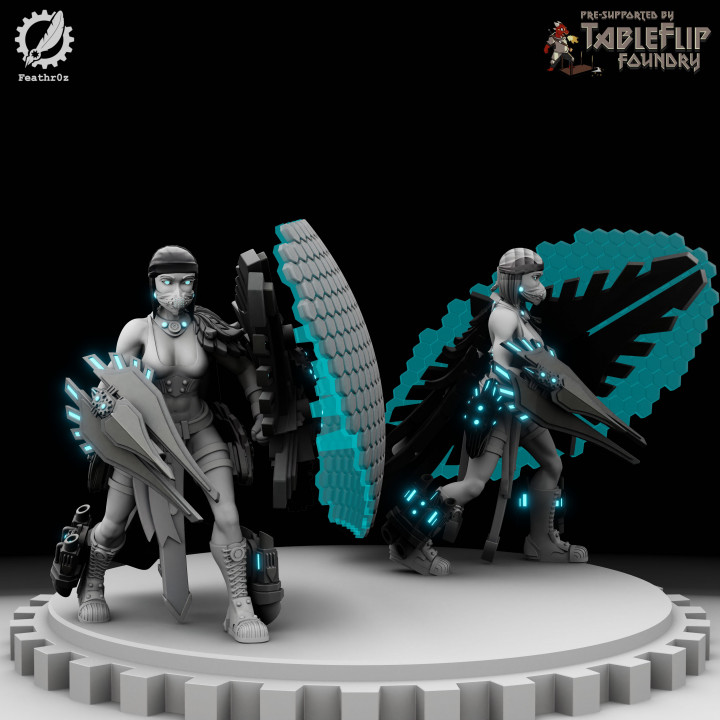 3D Printable Pack - Aurora Vanguard - Shield_Unit_P01 by feathr0z