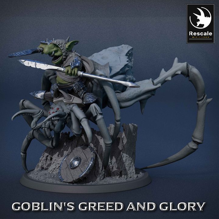 3D Printable Goblin Spider Lancer by Rescale Miniatures