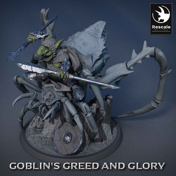 3D Printable Goblin Spider Lancer by Rescale Miniatures