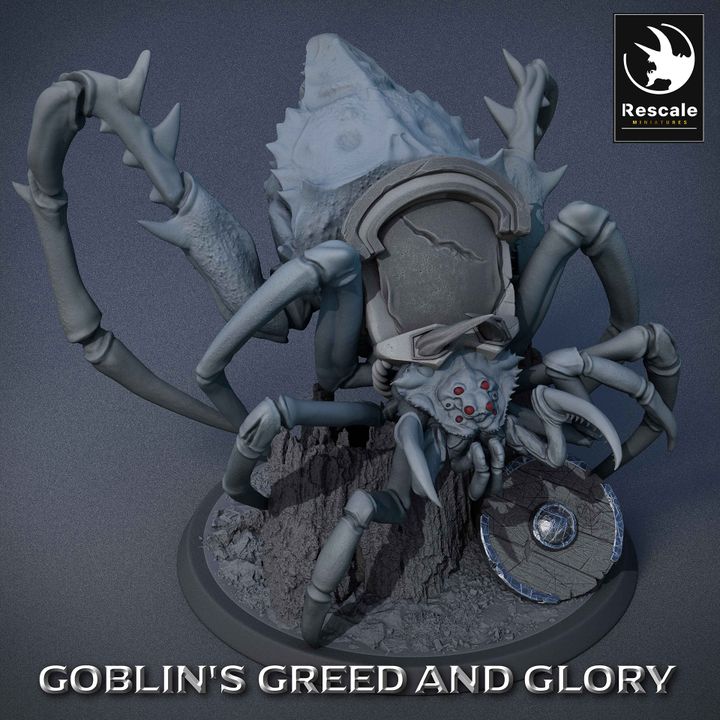 3D Printable Goblin Spider Lancer by Rescale Miniatures