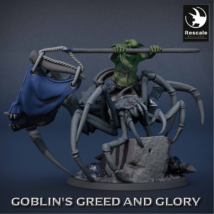 3D Printable Goblin Spider Banner by Rescale Miniatures